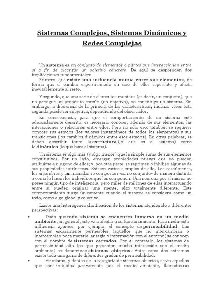 Sistemas Complejos | PDF | Teoría del caos | Dimensión