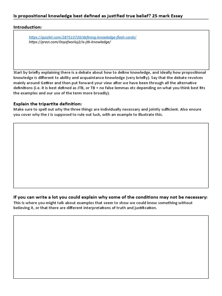 Is Propositional Knowledge Best Defined As Justified True Belief | PDF ...