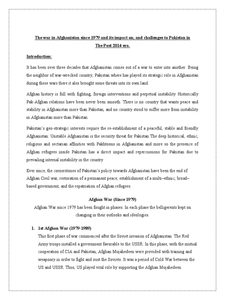 Impact of Afghan War on Pakistan | PDF | Soviet–Afghan War | Afghanistan