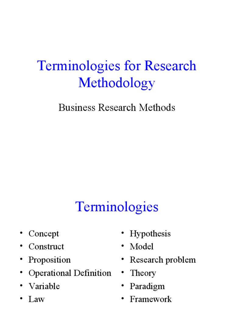 Terminologies For Research Methodology | Download Free PDF | Hypothesis ...