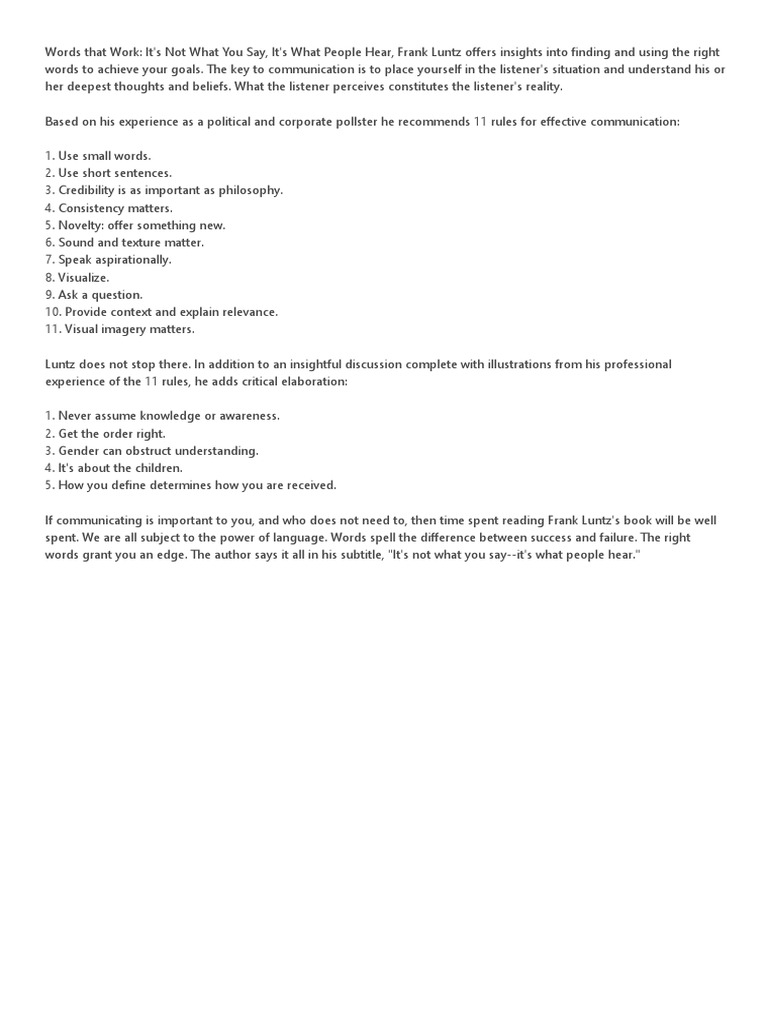 Words That Work | PDF