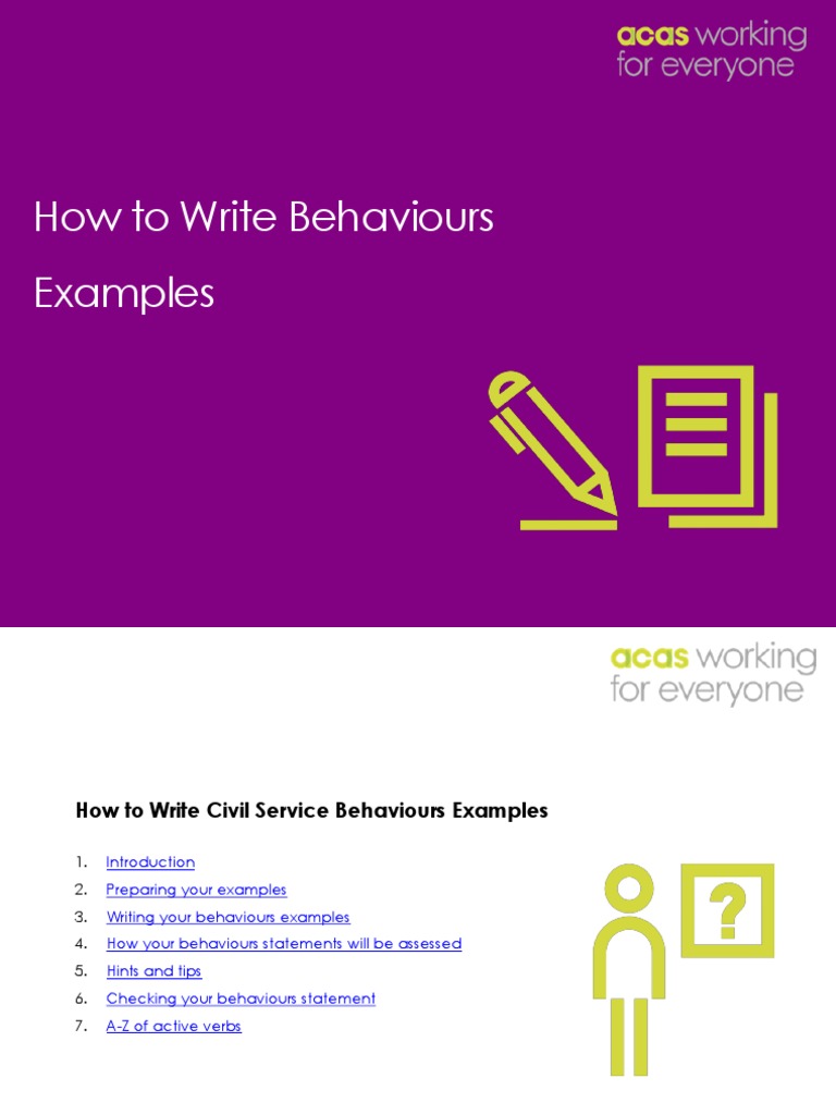How To Write Behaviours Examples | PDF | Behavior | Evidence