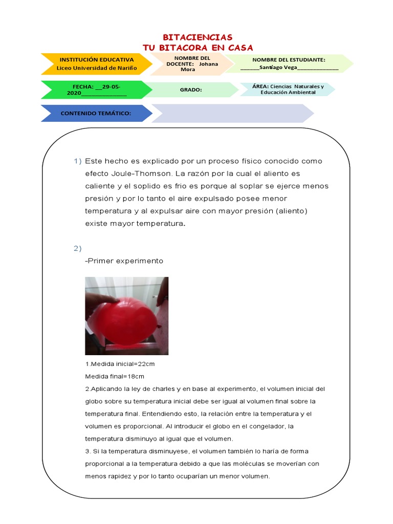 bitácora-Ciencias-Naturales (Quimica) | PDF | Temperatura | Presión