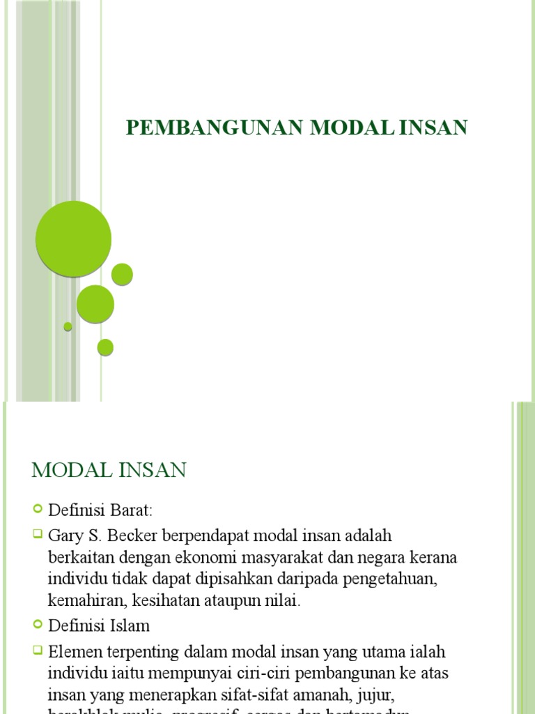 Pembangunan Modal Insan | PDF