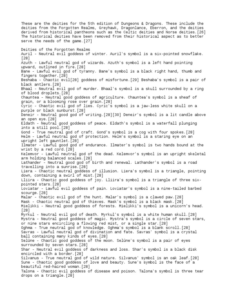 dnd 5e gods | World Of Eberron | Forgotten Realms