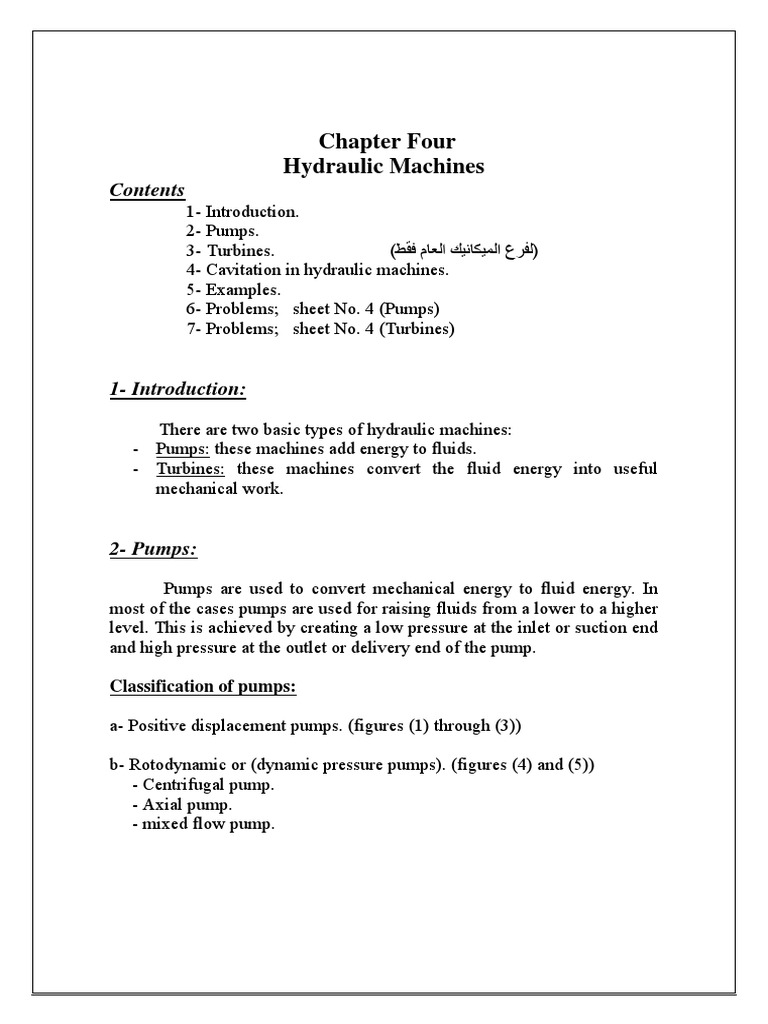 Fluid Mechanics II (Chapter4) | PDF | Pump | Mechanics