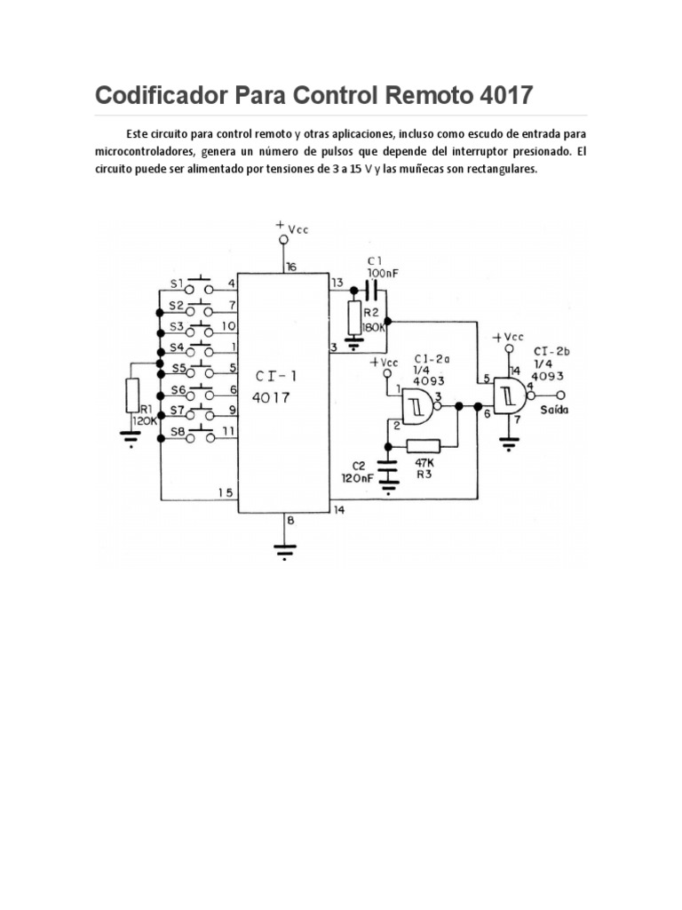 Circuito 4017 para Control Remoto | PDF | Microcontrolador | Control remoto