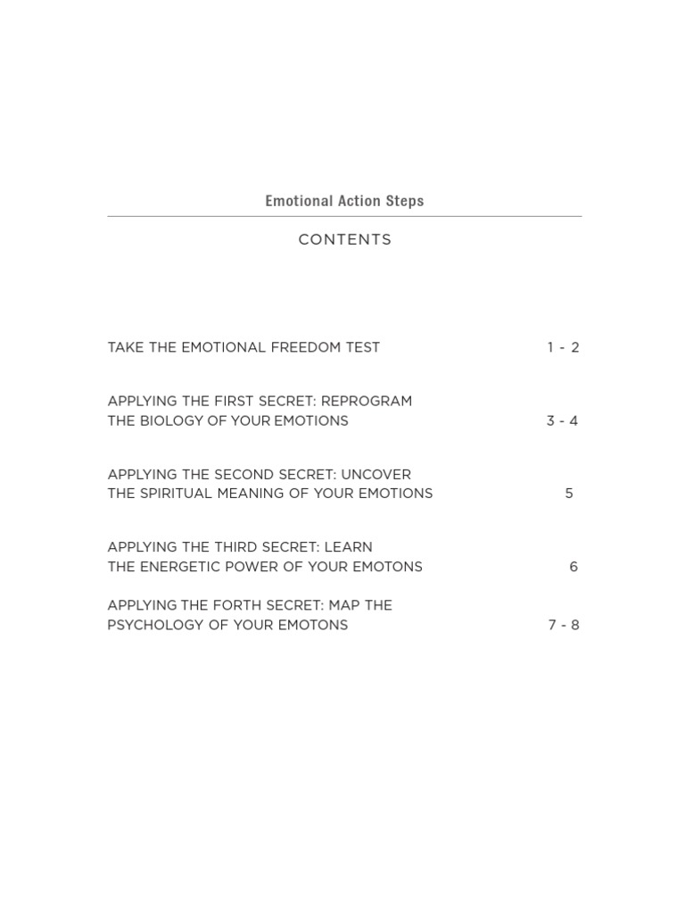 Emotional Freedom Action Steps Guide | PDF | Breathing | Meditation
