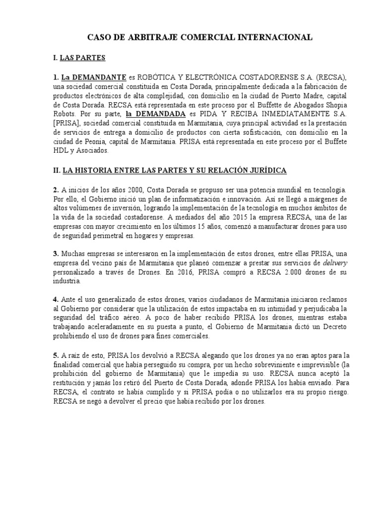 Caso 2 de Arbitraje Comercial Internacional | PDF | Arbitraje | Convenio europeo de derechos humanos