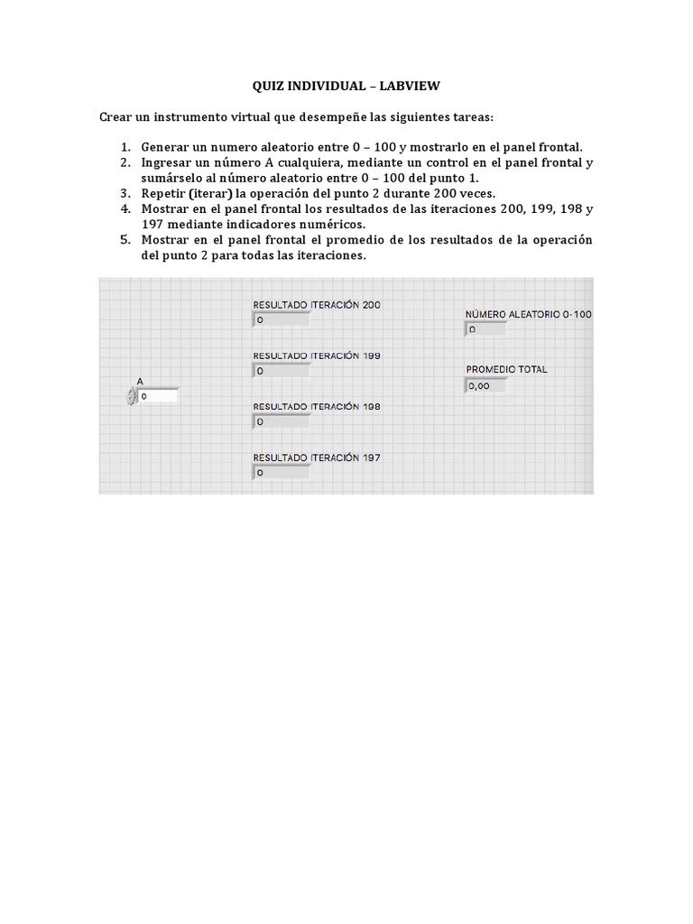 Quiz Individual - Labview | PDF