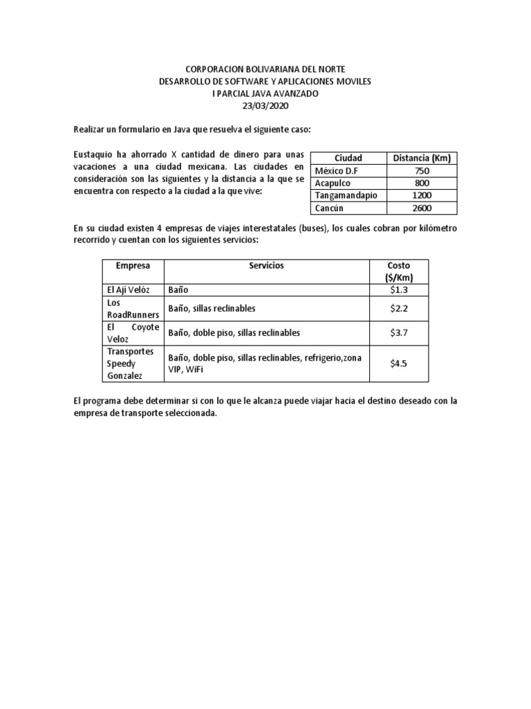 1er Parcial Java Avanzado 2020A | PDF