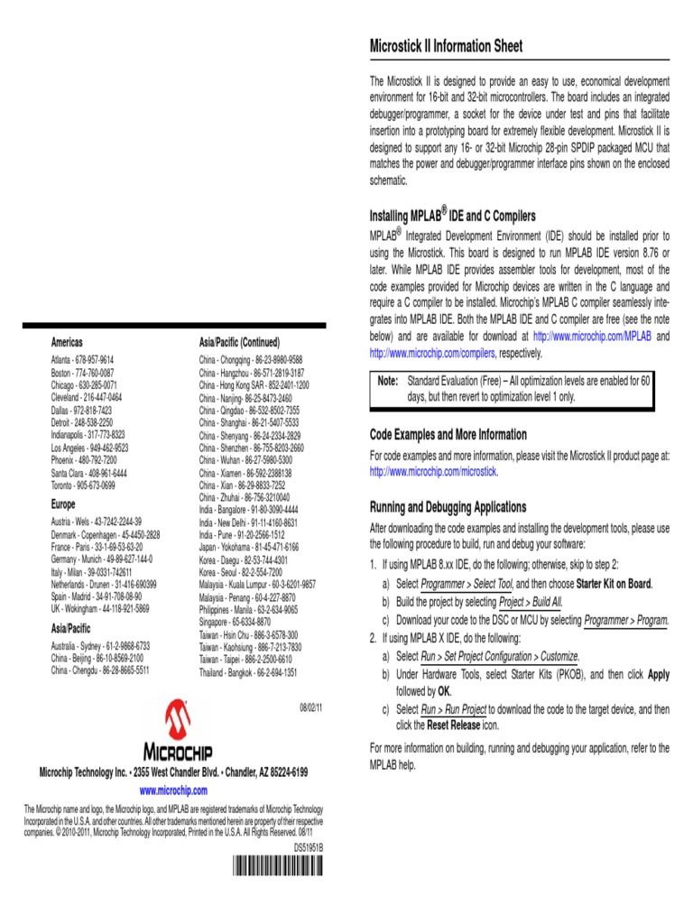 Microstick II Information Sheet | PDF | Integrated Development Environment | Microcontroller