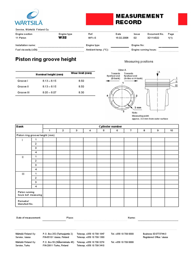 Piston Ring Groove Height PDF | PDF