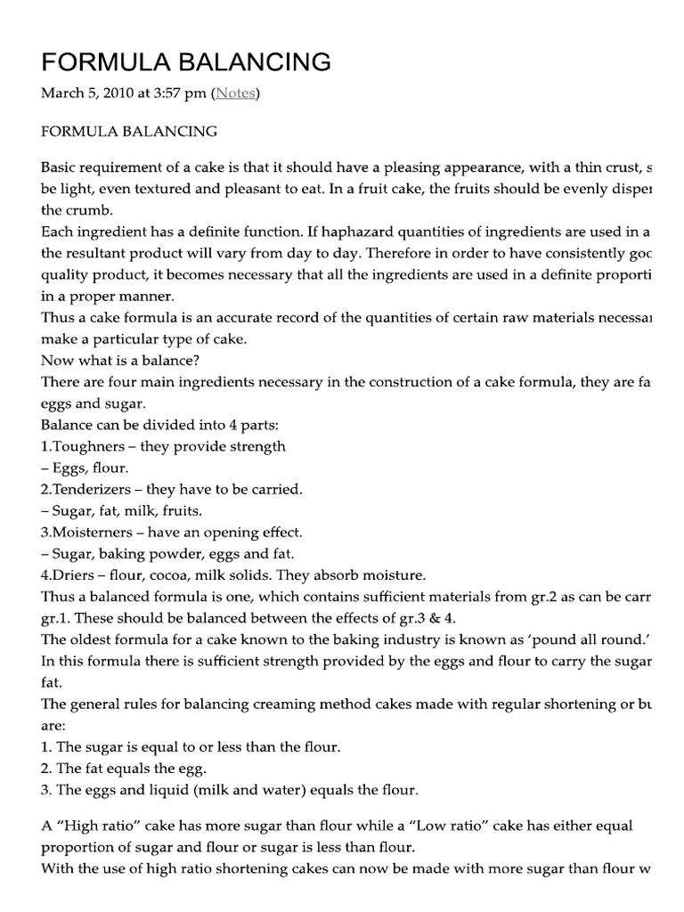 Formula Balancing PDF | PDF