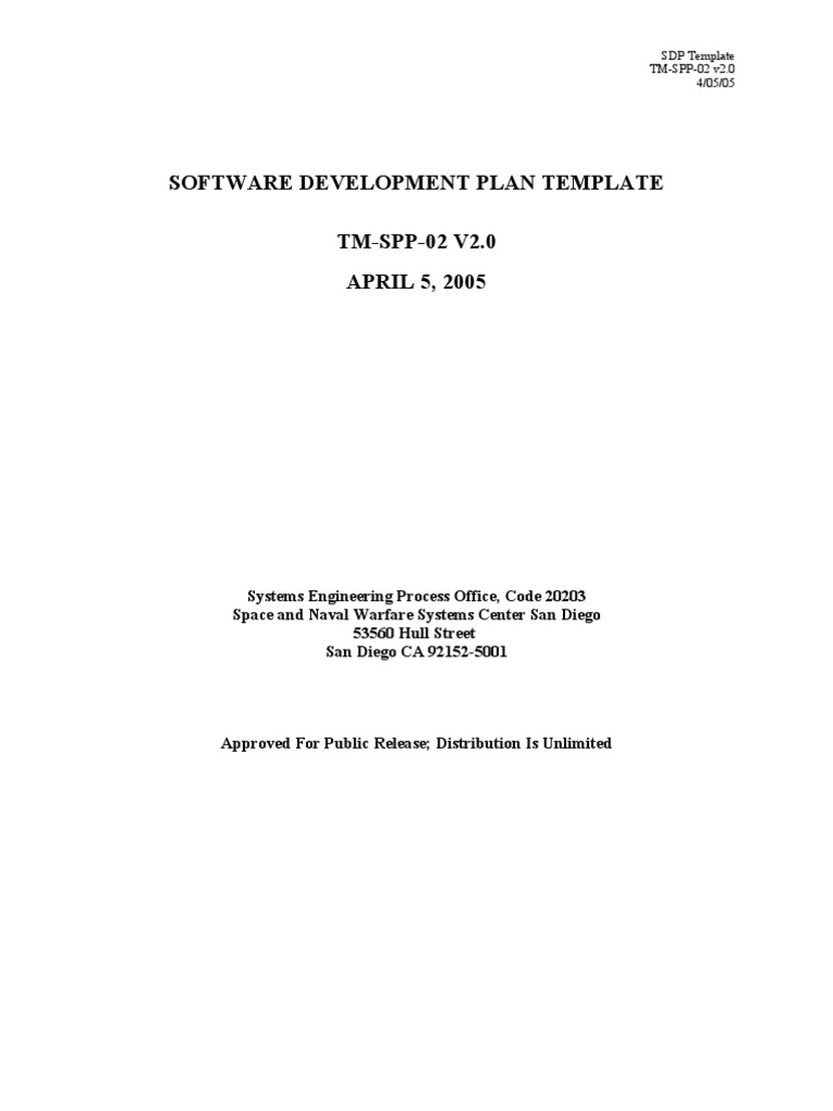 Software Development Plan Template | PDF | Software | Software Development