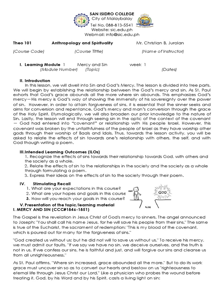 Module 1 PDF | PDF | Grace In Christianity | Sin