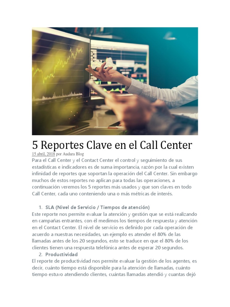 5 Reportes Esenciales en Call Centers | PDF | Centro de llamadas ...