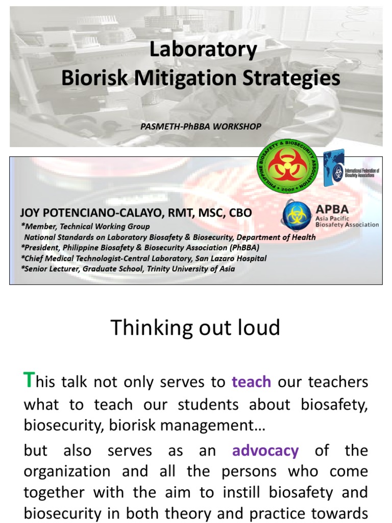 Laboratory Biorisk Management Strategies | PDF | Personal Protective ...