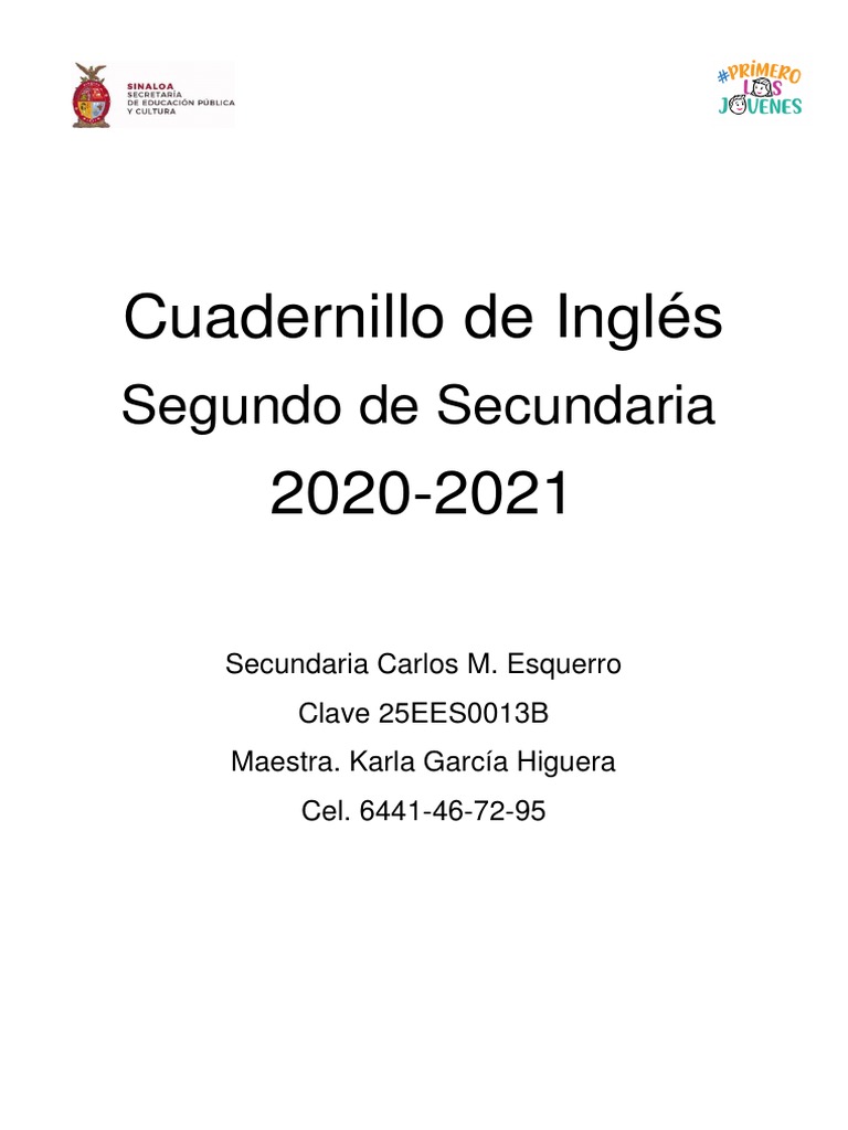 Cuadernillo de Inglés Segundo Grado SECUNDARIA PDF | PDF