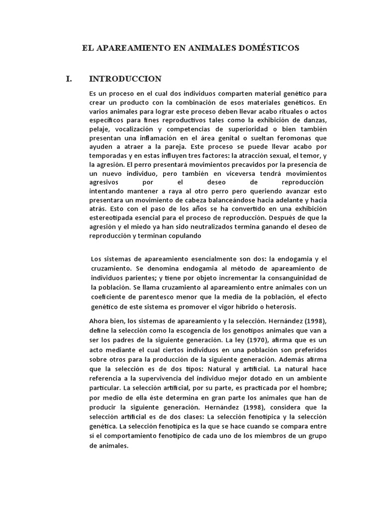El Apareamiento en Animales - Mejia Angulo | PDF | Heredabilidad | Perros