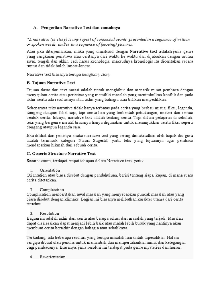 Materi Narrative Text | PDF