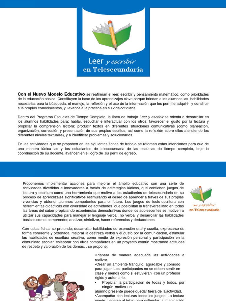 Fichero Leer y Escribir Telesecundaria | PDF | Comunicación | Creatividad