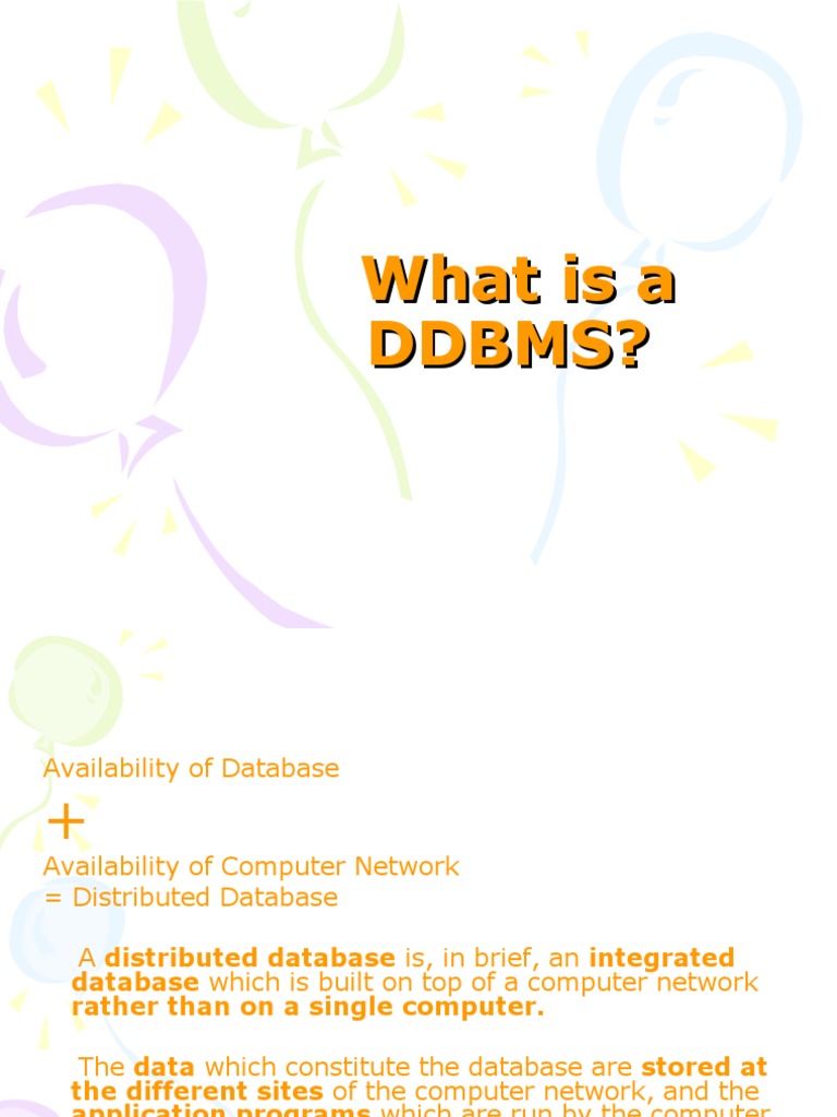 1 DDBMS Introduction | PDF | Databases | Replication (Computing)