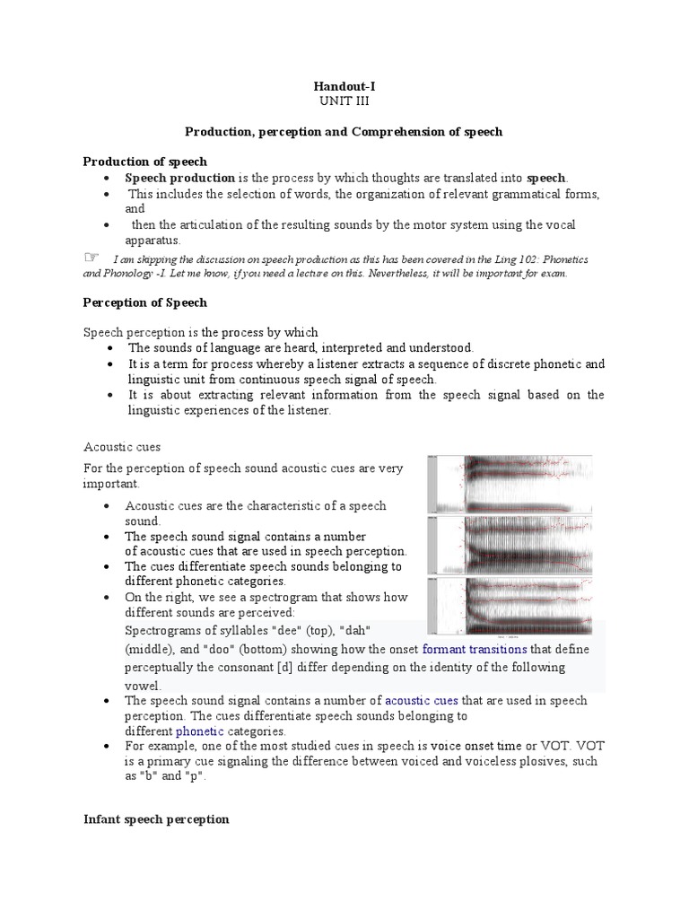 Understanding Speech Production, Perception and Comprehension | PDF | Speech | Phonetics