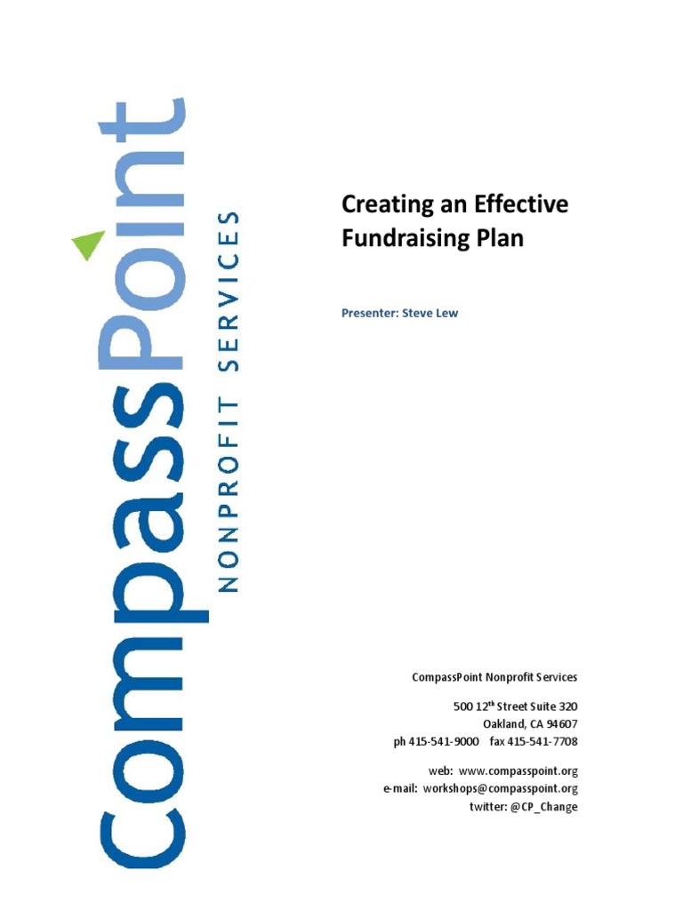 Creating An Effective Fundraising Plan: Presenter: Steve Lew | PDF ...