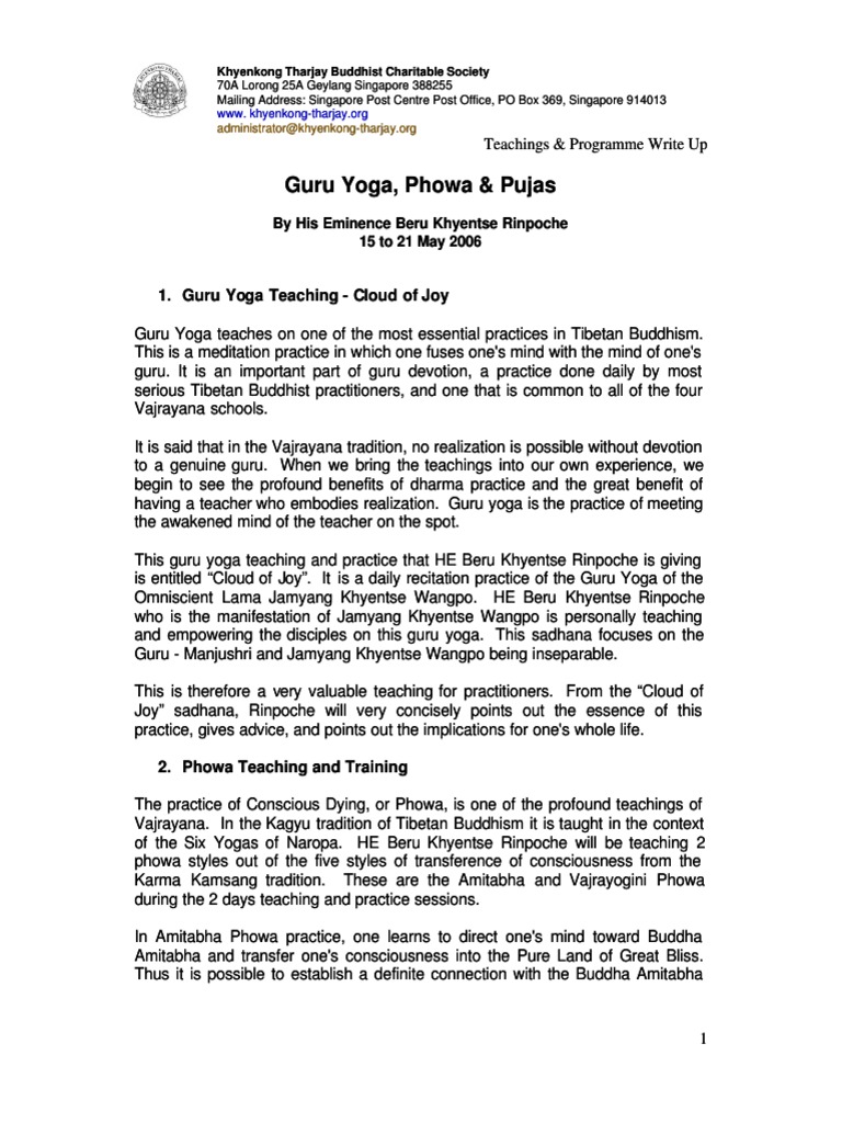 Phowa and Guru Yoga Teachings | PDF | Tibetan Buddhism | Bodhisattva