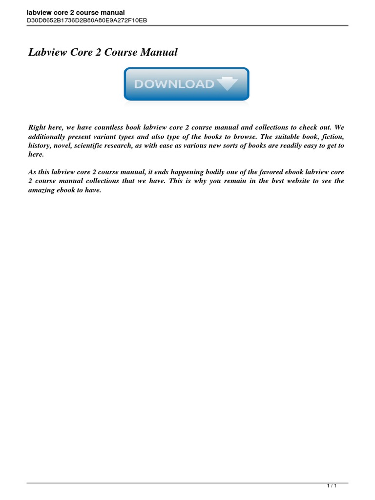 Labview Core 2 Course Manual Pdf
