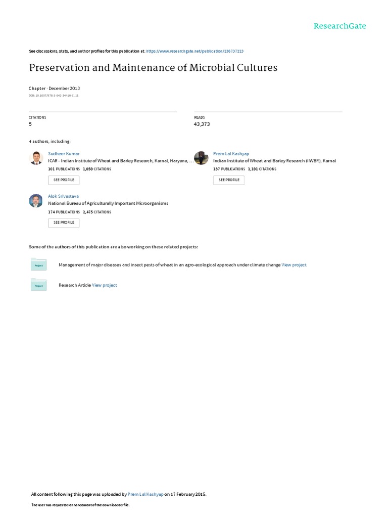 Microbial Culture Preservation Guide | PDF | Technology & Engineering