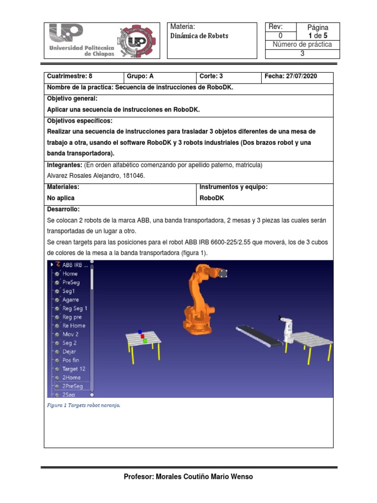 AlvarezRosales-Act3-Secuencia de Instrucciones de RoboDK | PDF | Robot ...