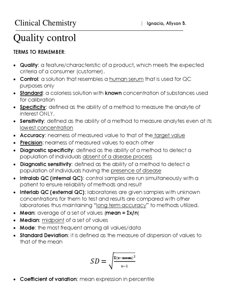Clinical Chemistry Quality Control Guide | PDF | Lipoprotein | Glucose