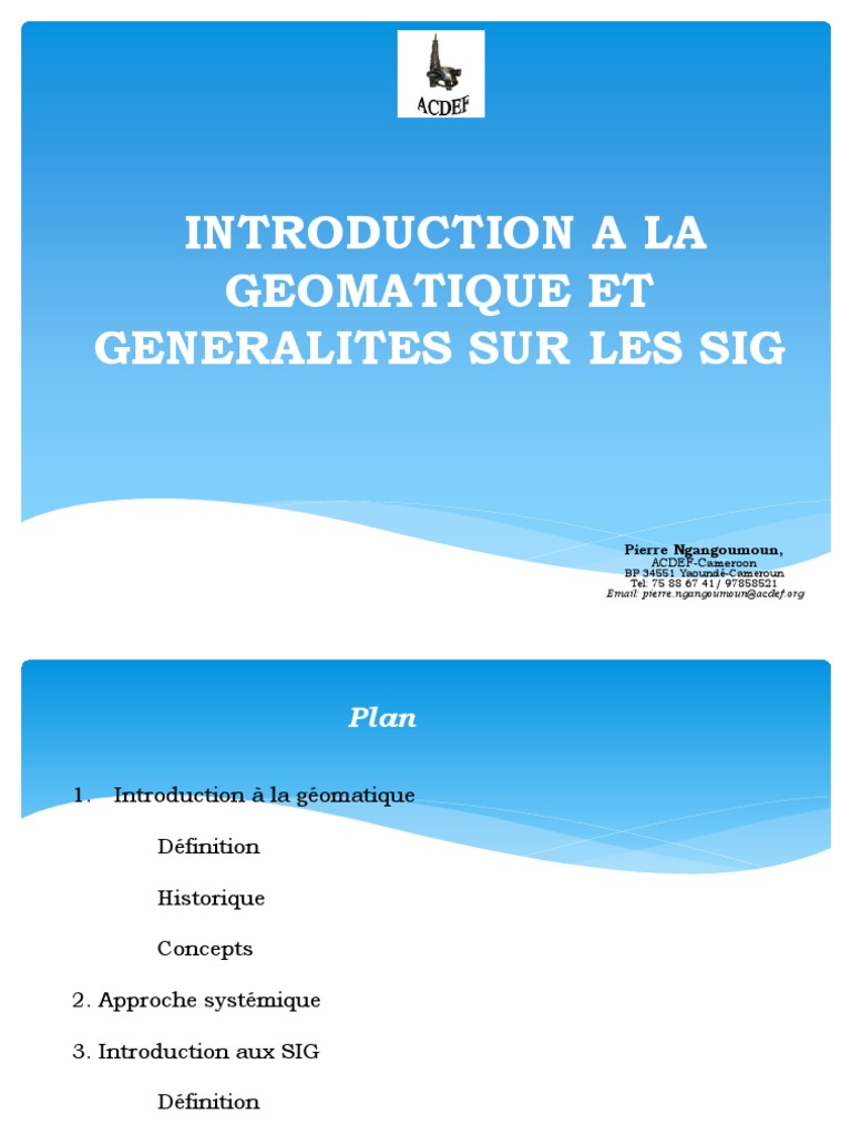 Introduction à la Géomatique et SIG | PDF | Système d'information ...