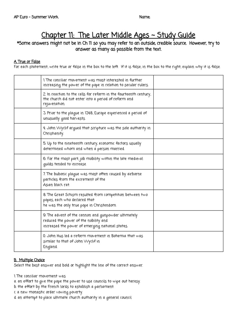 AP Euro 2 of 3 - Chapter 11 PDF | PDF | Pope | Late Middle Ages