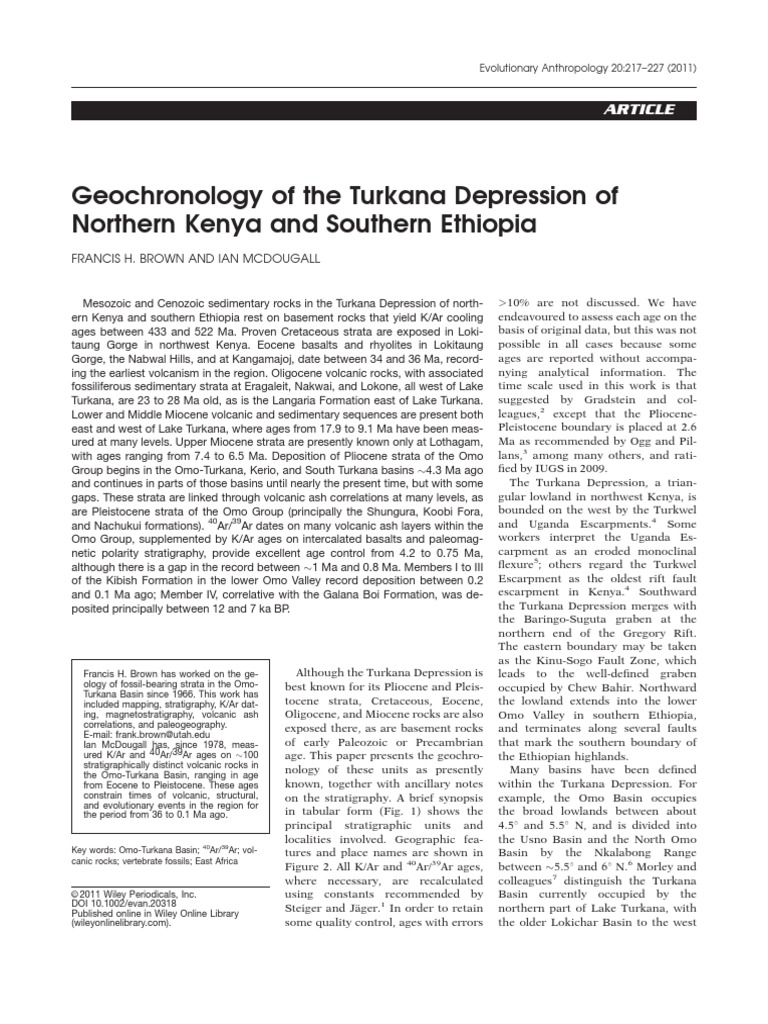 Geochronology of Turkana Depression | PDF | Petrology | Rocks