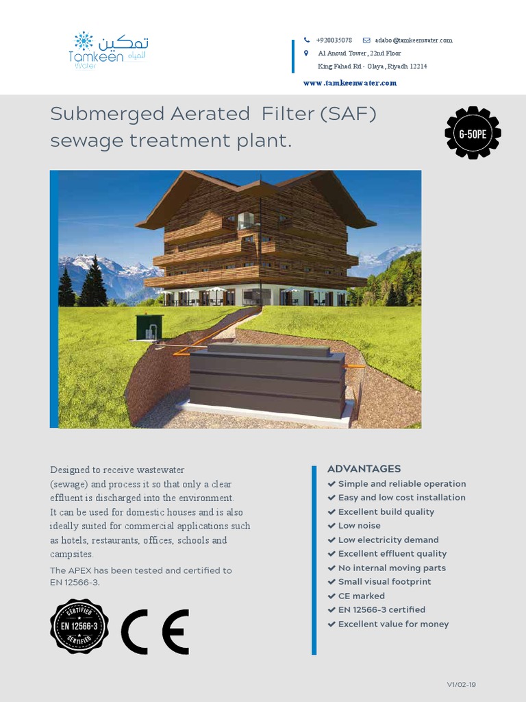 Submerged Aerated Filter (SAF) Sewage Treatment Plant.: Advantages ...