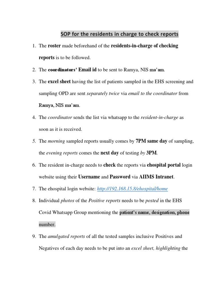 SOP For EHS Report Checking | PDF | Science & Mathematics