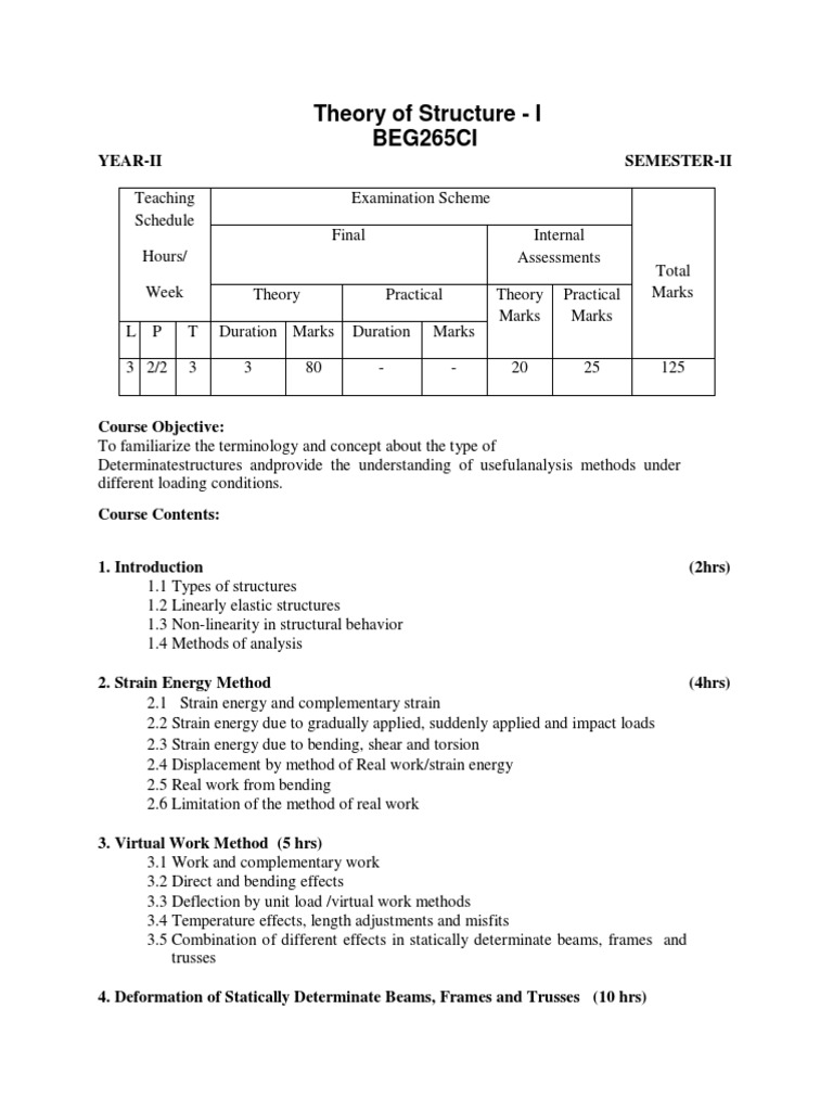 Theory of Structure-I | PDF | Bending | Beam (Structure)