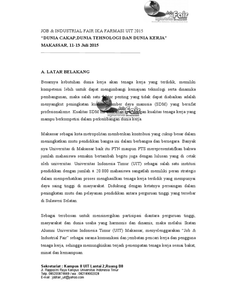 Proposal Job Fair Ika Uit | PDF