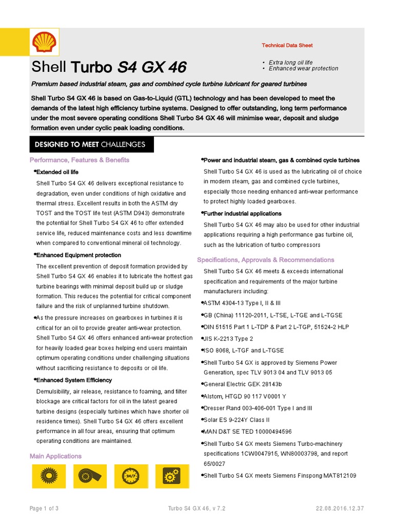 Shell Turbo S4 GX 46: Performance, Features & Benefits | PDF ...