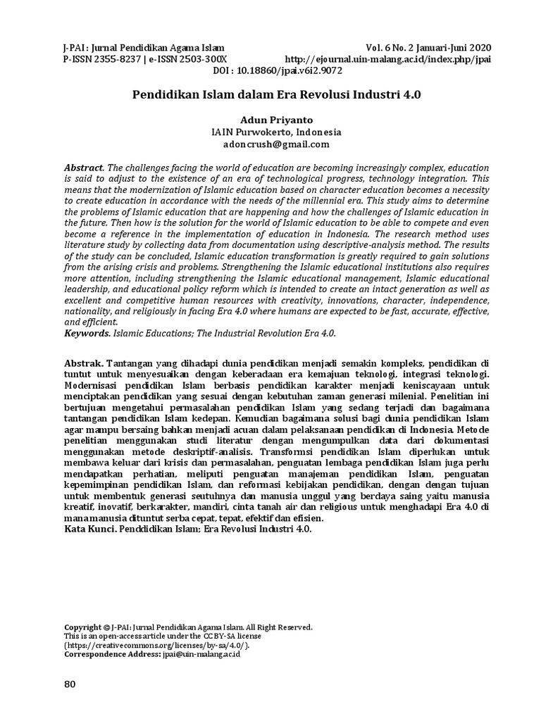 Jurnal Pendidikan Agama Islam | PDF