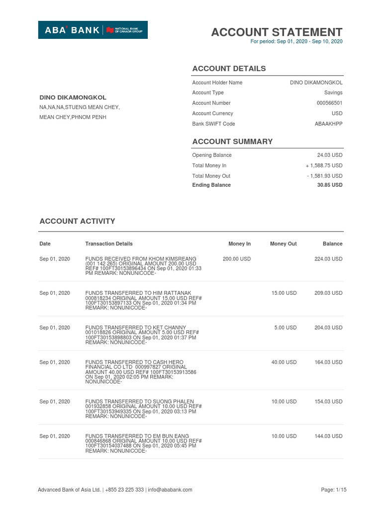 Dino Dikamongkol Account Statement | PDF | Financial Transaction ...