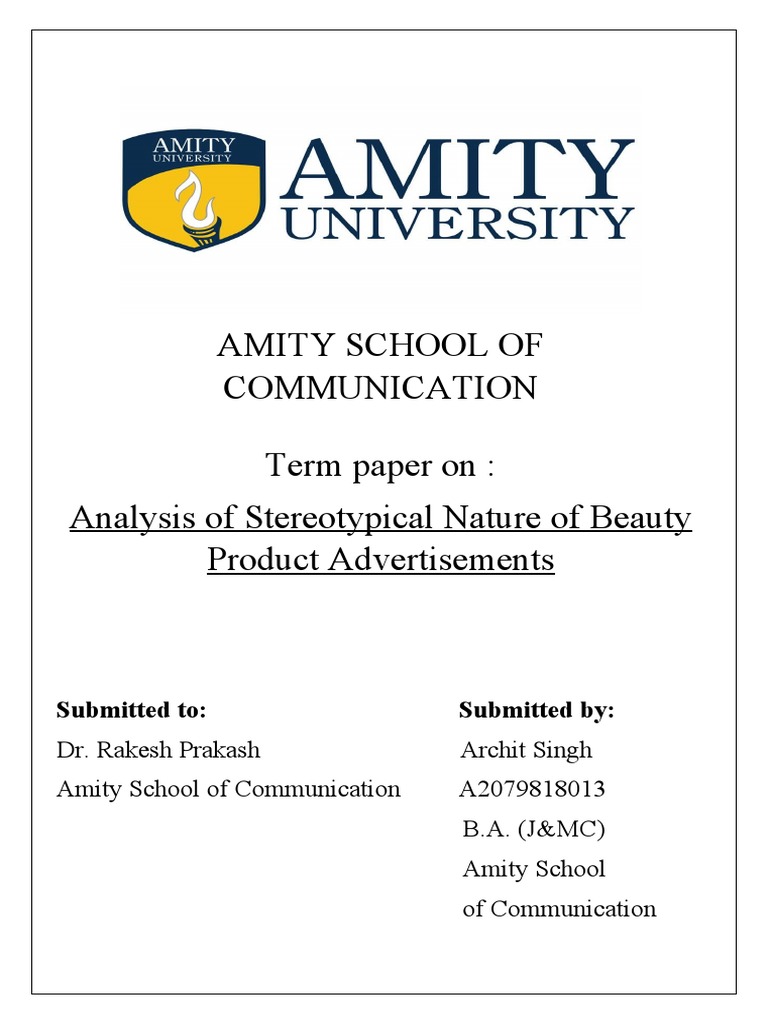 Stereotypical Nature of Beauty Product Ads | PDF | Stereotypes | Human ...