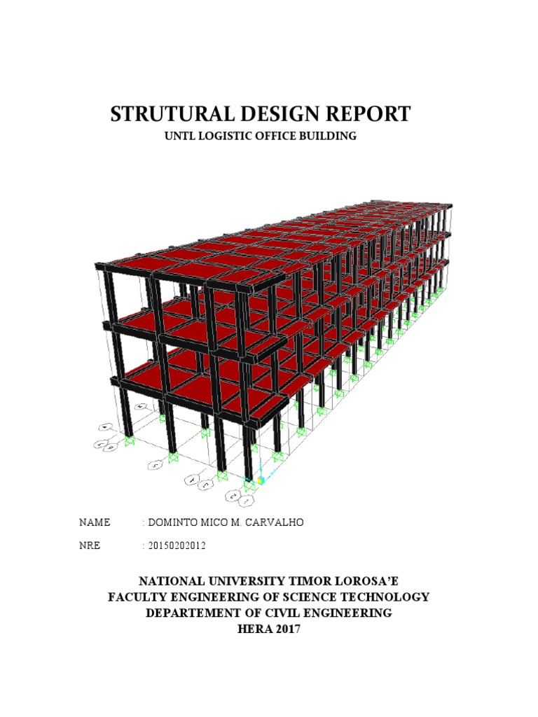 Strutural Design Report: Untl Logistic Office Building | PDF | Beam ...