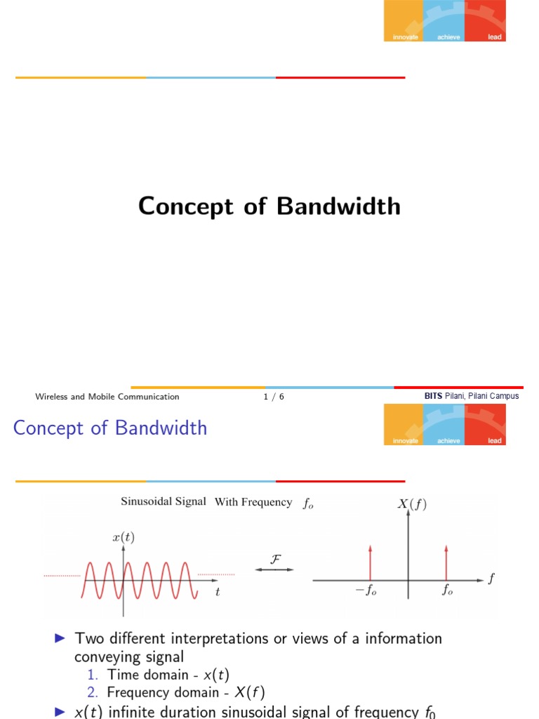 Concept of Bandwidth: Wireless and Mobile Communication 1 / 6 | PDF ...