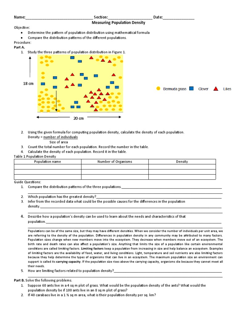 Population Density Activity | PDF | Density | Population