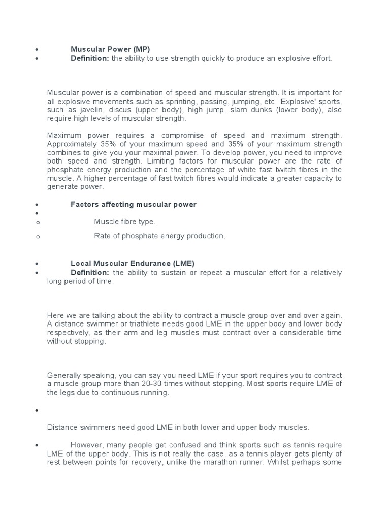 Definition: The Ability To Use Strength Quickly To Produce An Explosive ...