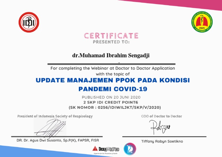 Event Webinar Update Manajemen Ppok Pada Kondisi Pandemi Covid 19 | PDF